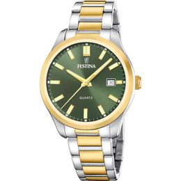 Festina Herren Quarzuhr &raquo;Classic Steel&laquo; Armbanduhr, Herrenuhr, Edelstahlarmband, analog, Tag Einheitsgr&ouml;&szlig;e