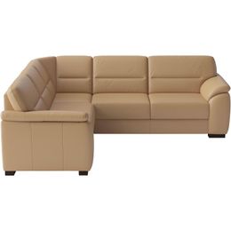Sit & More sit&more Ecksofa &raquo;Montego Leder, L-Form, B: 255cm&laquo; wahlweise mit Schlaffunktion und Schubkasten beige B/H/T: 255cm x 88cm x 225cm, NaturLEDER Stoff, 