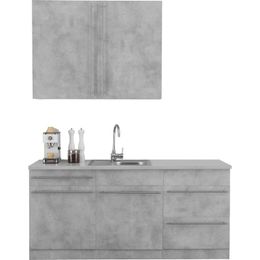 Wiho-K&uuml;chen wiho K&uuml;chen K&uuml;che &raquo;Chicago&laquo; wahlweise mit E-Ger&auml;ten, Breite 180 cm grau B/H/T: 180cm x 60cm, ohne E-Ger&auml;te
