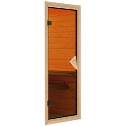 Karibu Saunat&uuml;r &raquo;T&uuml;rpaket 68 mm Sauna bronze&laquo; braun Glas, Massivholz 65,5cm, T&uuml;ranschlag wechselbar