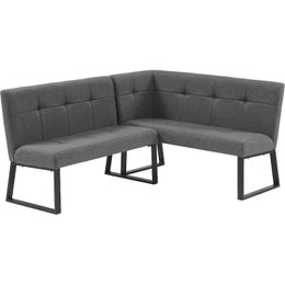 OTTO home Eckbank &raquo;Geranie, Sitzbank, Essbank, pflegeleichter Strukturstoff&laquo; Eckbank inkl. Stauraum, Pulverbeschichtetes Metallgestell grau Polyester 