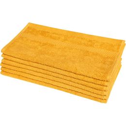 Dyckhoff G&auml;stehandtuch &raquo;Planet&laquo; orange Walkfrottier, Obermaterial: 100% Baumwolle B/L: 30cmx50cm, 6 Stk., Walkfrottier