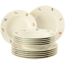 Seltmann Weiden Tafelservice &raquo;Teller Set, Geschirr-Set Marieluise&laquo; Speiseteller, Suppenteller Made in Germany, 12 Teile, f&uuml;r 6 Personen beige Porzellan 12 Stk.