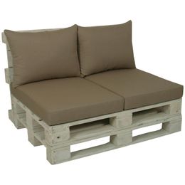 GO-DE Palettenkissen 60x80 cm, 12 cm gepolstert, 2 Sitz- und 2 R&uuml;ckenkissen f&uuml;r 1 Palette beige Polyester B/L: 60cm x 80cm, 2 Stk.