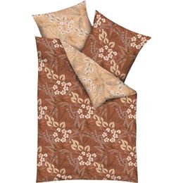 Kaeppel Wendebettw&auml;sche &raquo;Felia&laquo; 2 Stk. orange Mako-Satin, Obermaterial: 100% Baumwolle B/L: 155cm x 220cm, 1 Stk., 1 Stk., Mako-Satin, B/L: 80cm x 80cm, 2 Stk