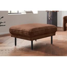 OTTO home Hocker &raquo;Nordfyn&laquo; edles Design in 3 Bezugsqualit&auml;ten braun Struktur weich (100% Polyester);Luxus-Microfaser Lederoptik (100% Polyester);100% 