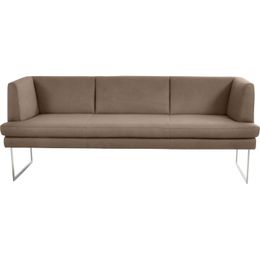 K+w Komfort & Wohnen K+W Komfort & Wohnen Polsterbank &raquo;Cube&laquo; Hammerkissenoptik, 2 Breiten, Hochkantkufe in Edelstahloptik braun B/H/T: 209cm x 82cm x 67cm, Leder CLOUD