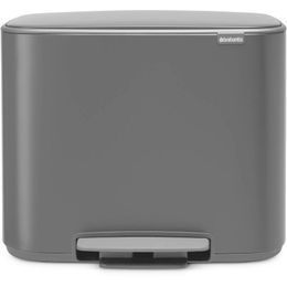 Brabantia M&uuml;lleimer &raquo;Bo Treteimer, 11 + 23L&laquo; sanft schlie&szlig;ender Deckel, mit leichter Pedalbedienung schwarz Kunststoff, Metall B/H/T: 54cm x 44cm x 36,3cm, 34 l