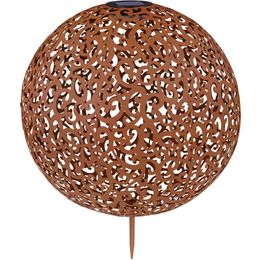 Globo LIGHTING LED Solarleuchte &raquo;SOLAR&laquo; LED-Modul 1 Stk. Warmwei&szlig; Solarlampe f&uuml;r Garten, Toller Lichteffekt, Solarkugel mit Erdspie&szlig; braun 1, &Oslash; 40cm H
