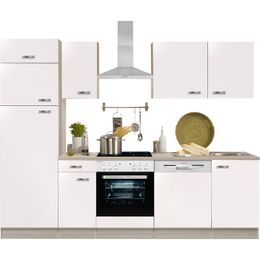 Optifit K&uuml;chenzeile &raquo;Faro&laquo; Breite 270 cm, wahlweise mit E-Ger&auml;ten, mit Arbeitsplatte wei&szlig; B/H/T: 270cm x 60cm, ohne E-Ger&auml;te