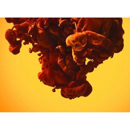 Livingwalls living walls Fototapete &raquo;Designwalls Abstract Art 2&laquo; glatt Vlies, Wand, Schr&auml;ge, Decke orange Vlies B/L: 3,5m x 2,55m