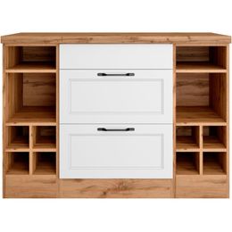 KOCHSTATION Kochfeldumbauschrank &raquo;KS-Lana&laquo; Breite 120 cm wei&szlig; Holzwerkstoff, MDF wotaneiche, B/H/T: 120cm x 86cm x 60cm