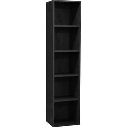 M&auml;usbacher Aktenregal &raquo;Big System Office&laquo; Breite 41 cm schwarz Holzwerkstoff B/H/T: 41cm x 180cm x 36cm, 5 Stk.