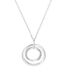 Amor Damen Kette mit Anh&auml;nger &raquo;Circles&laquo; mit Zirkonia (synth.) bunt mit Zirkonia, Silber 925 (Sterlingsilber), L: 70