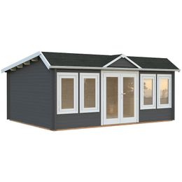 Palmako Gartenhaus &raquo;Claudia Pent&laquo; verschiedene Farben grau Massivholz Fu&szlig;boden im Gartenhaus, ohne Dacheindeckung