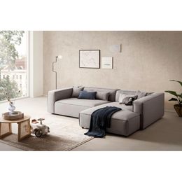 LeGer Home by Lena Gercke Ecksofa &raquo;PIARA XXL Leinenoptik, Big-Sofa, L-Form&laquo; wahlweise Ottomane rechts/links, Kedernaht, extra tiefe Sitzfl&auml;che grau 