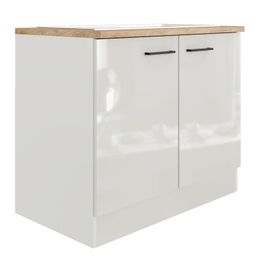 Flex-Well Sp&uuml;lenschrank &raquo;Lund&laquo; (B x H x T) 100 x 85 x 60 cm, individuell kombinierbar grau Holzwerkstoff Rauchgrau, B/H/T: 100cm x 85cm x 85cm, T&uuml;ren: 2 Stk.