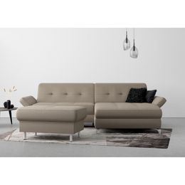 Home Affaire Polsterhocker &raquo;Maredo&laquo; Federkern-Polsterung, passend zur "Maredo"-Serie grau B/H/T: 90cm x 49cm x 60cm, Luxus-Microfaser weich