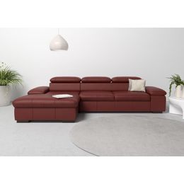 OTTO home Ecksofa &raquo;Alberto L-Form&laquo; mit Kopfteilverstellung, wahlweise mit Schlaffunktion rot Luxus-Microfaser Lederoptik (100% Polyester);Luxus-