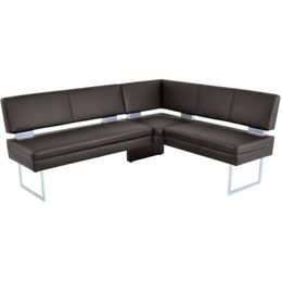 K+w Komfort & Wohnen K+W Komfort & Wohnen Eckbank langer Schenkel links oder rechts, mit dekorativen Distanzhalter braun B/H/T: 199cm x 89cm x 158cm, Microfaser Struktur 