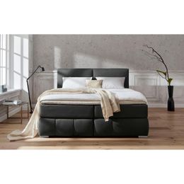Home Affaire Boxspringbett &raquo;Wehma&laquo; inkl. Topper in 3 verschiedenen Matratzen, auch in Samtstoff grau Struktur fein (100% Polyester) Struktur fein, 
