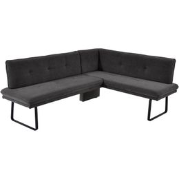 K+w Komfort & Wohnen K+W Komfort & Wohnen Eckbank 1 Stk. tlg. Polstereckbank in Spitzkissenoptik, Sitz und R&uuml;cken gesteppt braun B/H/T: 207cm x 87cm x 157cm, Flachgewebe 