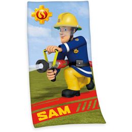 Feuerwehrmann Sam Badetuch &raquo;&laquo; mit dem tollem Motiv bunt Velours, Obermaterial: 100% Baumwolle B/L: 75cmx150cm, 1 Stk., Feuerwehrmann, Velours