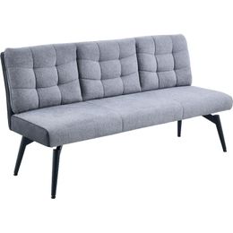 Hela Essbank &raquo;TOMAR&laquo; 1 Stk. tlg. Federkorb, R&uuml;ckenlehne mit 3 Einteilungen, Materialkombi grau Metall, Polyester, Stoff B/H/T: 180cm x 93cm x 68,5cm, 