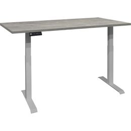 M&auml;usbacher Schreibtisch &raquo;Big System Office&laquo; Breite 140 cm, elektrisch h&ouml;henverstellbar silber B/H/T: 140cm