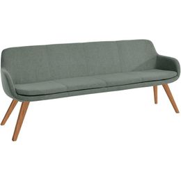 Musterring Essbank &raquo;Tavia&laquo; Stativgestell Wildeiche massiv ge&ouml;lt, Breite 180, 200 oder 220 cm blau 100% PES B/H/T: 220cm x 87cm x 66cm, Flachgewebe