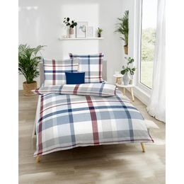 Kaeppel Bettw&auml;sche &raquo;Madras Karo&laquo; 2 Stk. Mit Karomuster blau Seersucker, Obermaterial: 100% Baumwolle B/L: 135cm x 200cm, 1 Stk., 1 Stk., Seersucker, B/L: 80cm