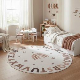 Ayyildiz Teppiche Kinderteppich &raquo;COCO 1133 , auch in rund erh&auml;ltlich&laquo; rund 8 mm H&ouml;he Waschbar bei 30 &deg;C, rutschhemmend, OEKO-TEX zertifiziert, Buchstaben beige &Oslash; 160cm 