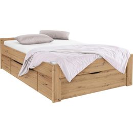 Rauch Bett &raquo;Scala&laquo; mit Schubk&auml;sten in 3 Varianten braun Liegefl&auml;che L&auml;nge B: 200cm x 140cm, Mit 3 Schubk&auml;sten, H&ouml;he Bett: 60cm H&ouml;he Fu&szlig;teil: 50cm, 