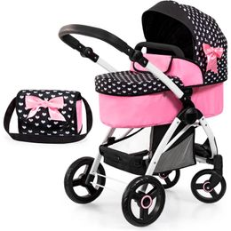 BAYER Kombi-Puppenwagen &raquo;City Max schwarz&laquo; mit Wickeltasche pink Einheitsgr&ouml;&szlig;e Kombi-Puppenwagen
