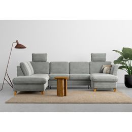 Home Affaire Wohnlandschaft &raquo;Trelleborg U-Form&laquo; optional Schlaffunktion und Bettkasten, inkl. Federkern-Polsterung silber 100% Polyester B/H/T: 307cm 
