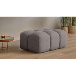 OTTO home Polsterhocker &raquo;KALLIE Sitzhocker, Bubble-Optik, Ma&szlig;e B/T/H: 90/60/44 cm&laquo; moderne Steppung, hoher Sitzkomfort und modernes Design grau 100% 