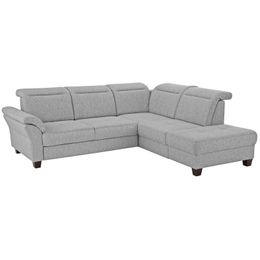 OTTO home Ecksofa &raquo;Solvei L-Form&laquo; wahlweise auch mit Kopfteilverstellung und Schlaffunktion, Federkern silber Luxus-Microfaser Lederoptik (100% 