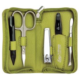 ERBE&reg; Erbe ERBE Manik&uuml;re-Etui &raquo;Lederetui mit Zippverschluss&laquo; best&uuml;ckt mit Solinger Premium Stahlwaren gr&uuml;n B/H/T: 65mm x 105mm x 25mm 5