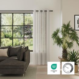 Neutex for you! Vorhang &raquo;MELODY&laquo; &Ouml;sen 1 Stk. tlg. Melangeoptik mit grobem Effektgarn wei&szlig; Polyester 245cm, &Ouml;sen, 142cm