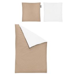 Irisette Wendebettw&auml;sche &raquo;Jessica&laquo; 2 Stk. zeitlose Instagram-Blogger-Kollektion beige Mako-Satin, Obermaterial: 100% Baumwolle B/L: 155cm x 220cm, 1 Stk., 1 