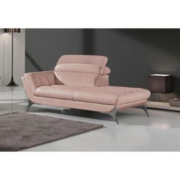 Egoitaliano Recamiere &raquo;Sueli, extravagantes Design und erstklassiger Sitzkomfort&laquo; Solit&auml;rm&ouml;bel, hochwertiger Lederbezug, inklusive Kopfteilverstellung rosa Leder 