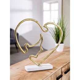 Gilde Wanddekoobjekt &raquo;Skulptur Modern Face&laquo; gold Aluminium B/H/T: 39cm x 40cm x 7,5cm