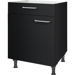 Nobilia Kochfeldumbauschrank &raquo;"Touch", mit Schukasten und T&uuml;r, Ausrichtung w&auml;hlbar&laquo; vormontiert, Breite 60 cm schwarz B/H/T: 60cm x 87cm x 58,3cm, 