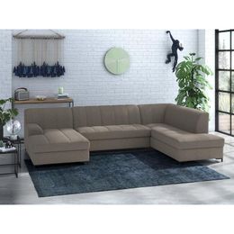 Home Affaire Wohnlandschaft &raquo;Balme, moderne Formensprache, zeitloses Design, U-Form&laquo; Inkl. Zierkissen, wahlweise mit Bettfunktion grau 100% Polyester 