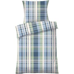 Dyckhoff Bettw&auml;sche &raquo;Chester&laquo; 2 Stk. blau Satin, Obermaterial: 100% Baumwolle B/L: 155cm x 220cm, 1 Stk., 1 Stk., Satin, B/L: 80cm x 80cm, 2 Stk.