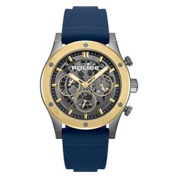 Police Herren Quarzuhr &raquo;Knotty&laquo; Armbanduhr, Herrenuhr, Silikonarmband, analog, 12/24-Std.-Anzeige blau Einheitsgr&ouml;&szlig;e
