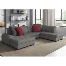 Sit & More sit&more Wohnlandschaft &raquo;Luxor U-Form&laquo; wahlweise mit Schlaffunktion, Bettkasten und Kopfteilverstellung grau Luxus-Microfaser ALTARA NUBUCK (100% 