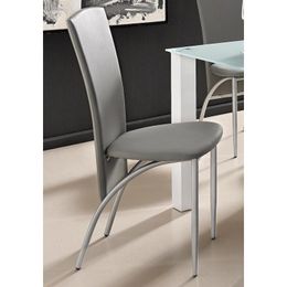 OTTO home Esszimmerstuhl &raquo;Nico&laquo; (Set) 2 Stk.Bezug in Kunstleder, Metallgestell grau Metall B/H/T: 45cm x 96cm x 53cm, 2 Stk., Kunstleder