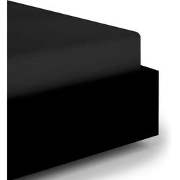Spannbettlaken &raquo;Elementi&laquo; Laken aus 100% Baumwolle, hochwertiges Mako-Satin, Betttuch ab 90x200 schwarz Mako-Satin, Obermaterial: 100% Baumwolle B/L: 