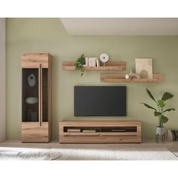 Home Affaire Wohnwand &raquo;Cantara, Anbauwand, Wohnzimmer-Set, in Eiche Evoke, Wei&szlig; oder Kaschmir&laquo; Set braun Holzwerkstoff B/H/T: 240cmcm x 200cmcm x 